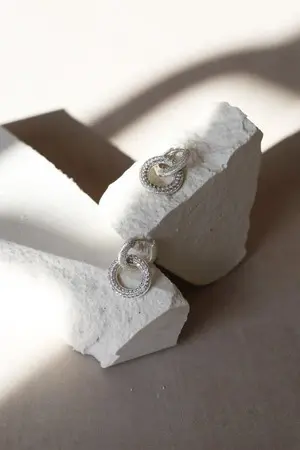 TUTTI Charm Hoop Earrings - Silver