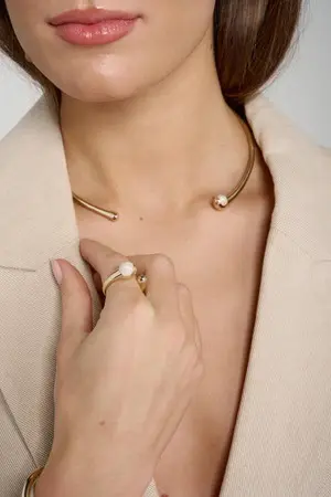 TUTTI Oceanic Ring With Pearl Enamel - Silver