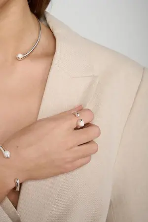 TUTTI Oceanic Ring With Pearl Enamel - Silver