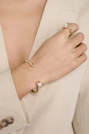 TUTTI Oceanic Ring With Pearl Enamel - Silver