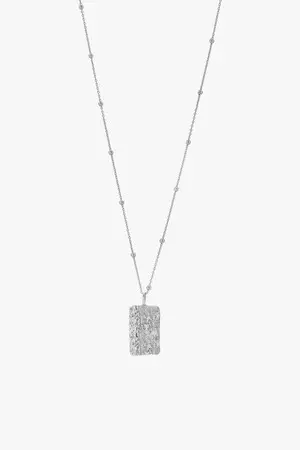 TUTTI Cascade Textured Pendant Necklace - Silver