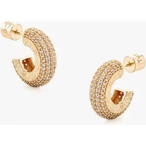 TUTTI Essence Pave Hoop Earrings - Gold