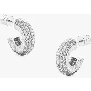 TUTTI Essence Pave Hoop Earrings - Silver