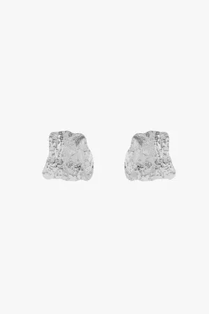 TUTTI Textured Stud Earrings - Silver