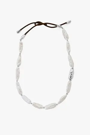 TUTTI Baroque Pearl Necklace - Silver