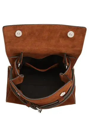 Moschino Tie Me Suede Handbag - Brown