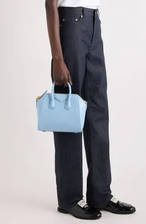 Givenchy Mini Antigona Leather Satchel - 452-light Blue