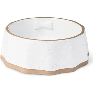 FRINGE STUDIO Scallop Speckled Medium Pet Bowl - White