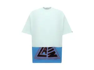 LANVIN Logo Print Round Neck T-shirt - Mint/blue