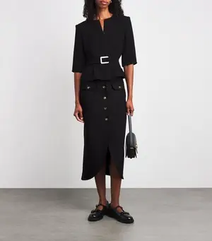 Sandro Buttoned Midi Skirt
