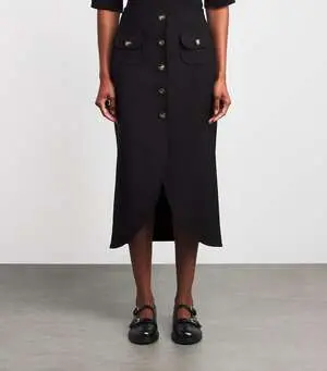 Sandro Buttoned Midi Skirt