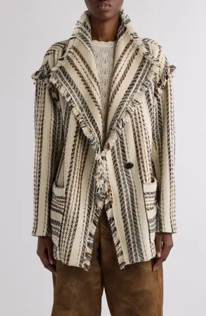 Isabel Marant Illisa Stripe Fringe Jacket