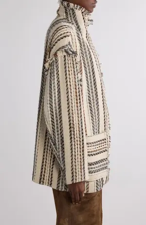 Isabel Marant Illisa Stripe Fringe Jacket