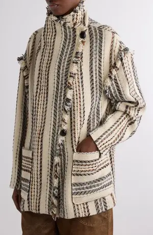 Isabel Marant Illisa Stripe Fringe Jacket