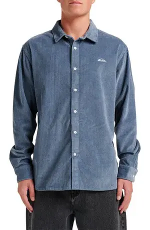 Quiksilver Cotton Corduroy Button-up Overshirt - China Blue
