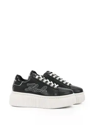 Karl Lagerfeld Embroidered Logo Platform Sneakers
