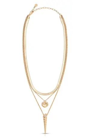 Ettika Saint Tropez Shell Charm Layered Necklace