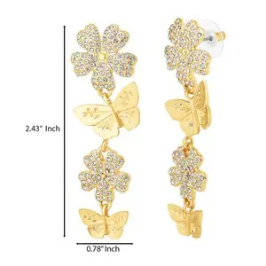 Jessica Simpson Vertical Butterfly Drop Earrings