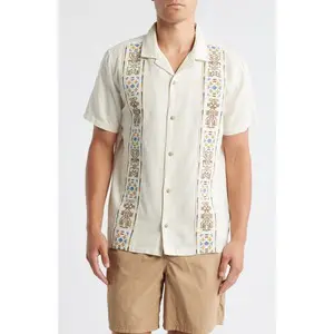 ROARK Gonzo Embroidered Organic Cotton & Linen Camp Shirt - Ioy