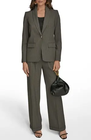 Donna Karan New York Plaid One-button Blazer