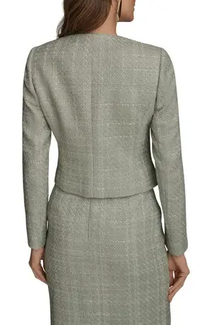 Donna Karan New York Button Front Tweed Jacket