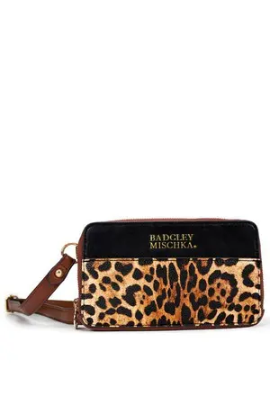 Badgley Mischka Leopard Vegan Leather Belt Bag - Brown