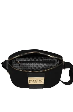 Badgley Mischka Belt Bag With Vegan Leather Detail - Black