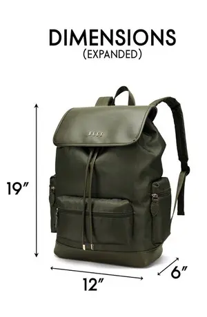 ELLE 23l Monogram Travel Backpack - Olive Green