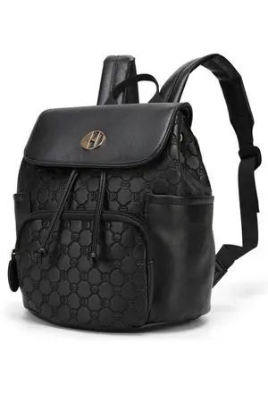 ELLE Compass 10l Vegan Leather Mini Backpack - Black