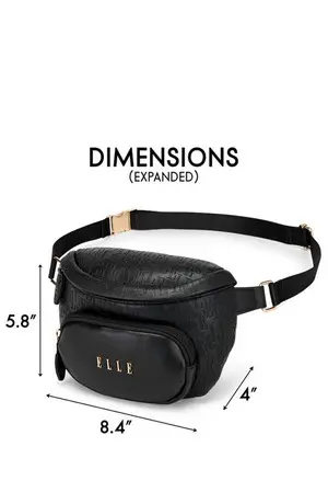 ELLE Wayfarer 1.8l Vegan Leather Monogram Belt Bag