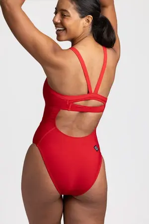 JOLYN Caroline Athletic One Piece Swimsuit - Red
