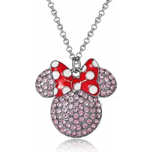 Disney Crystal Pave Pendant Necklace - Silver, Red