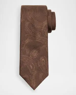 Brunello Cucinelli Paisley Silk And Cotton Tie Hazel