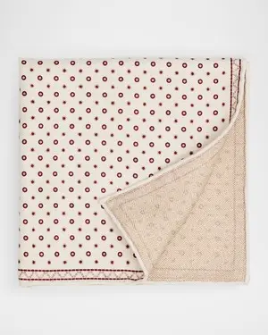 Brunello Cucinelli Polka Dot-print Silk Pocket Square White/red