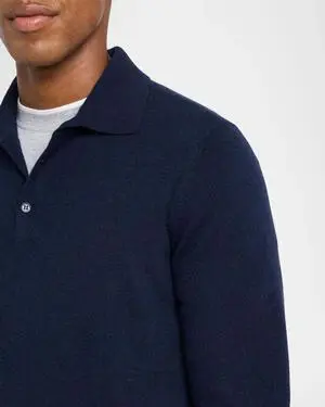 Brunello Cucinelli Apos;s Premium Cashmere Polo Sweater - Navy