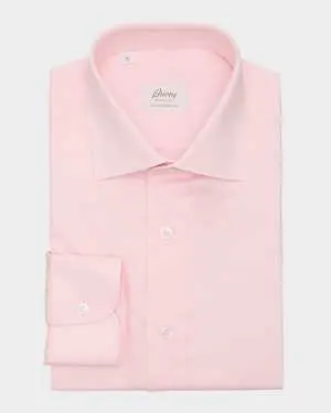 Brioni Ventiquattro Cotton Twill Dress Shirt Rose