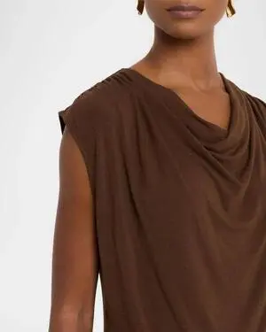 Vince Draped Cowl-neck Top - Black