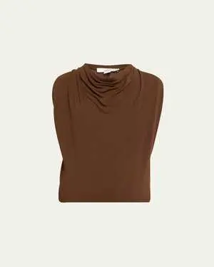 Vince Draped Cowl-neck Top - Espresso