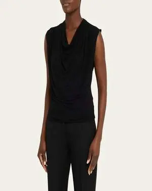 Vince Draped Cowl-neck Top - Espresso