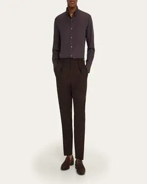Brioni Cotton Flannel Button-down Shirt