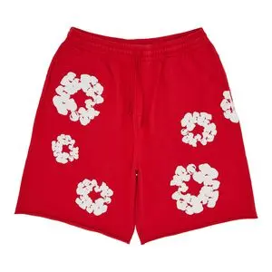 DENIM TEARS Cotton Wreath Sweatshorts - Red