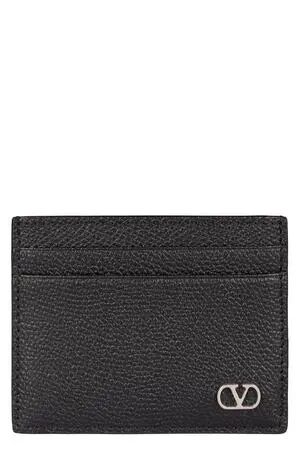 VALENTINO Logo Detail Leather Card Holder