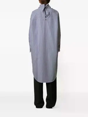 AMI Paris Striped Bandana-collar Midi Dress - Blue