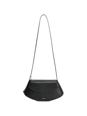 JIL SANDER Small Eldorado Leather Shoulder Bag - Black