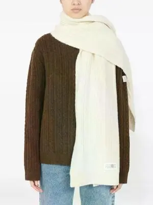 MAISON MARGIELA Ribbed-knit Scarf - Neutrals