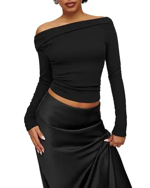 REFORMATION Elio Off-the-shoulder Knit Top - Black