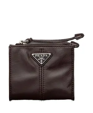 Prada Small Leather Wallet - Brown