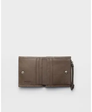 Prada Small Leather Wallet - Grey