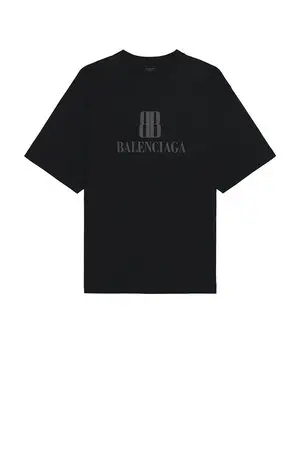 Balenciaga B Logo Tee In Black
