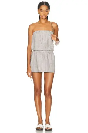 DEIJI STUDIOS Strapless Linen Mini Dress